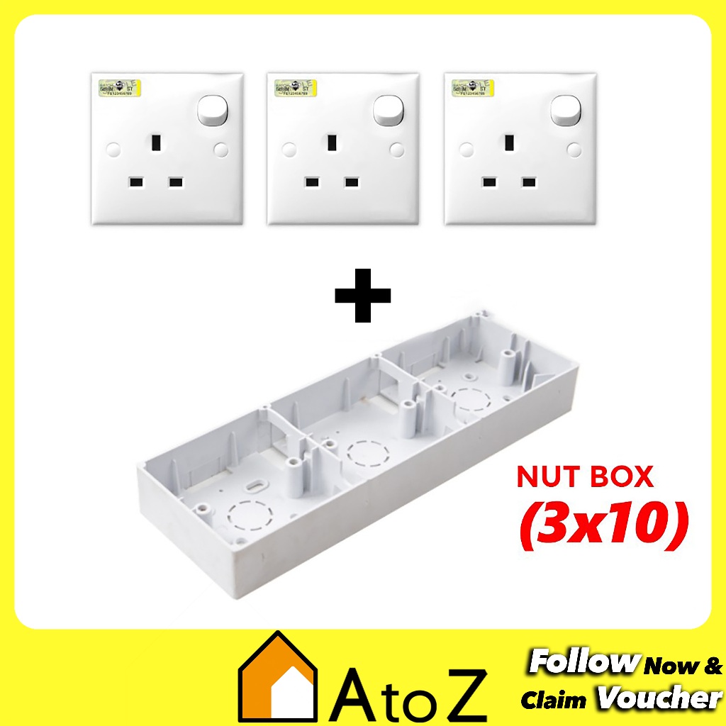 SIRIM 13A Switch Socket Outlet Bakelite Socket Plug Power Point Tahan ...