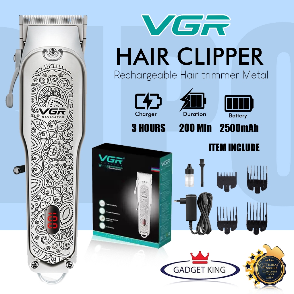 Original VGR V-116 Zero Adjustable Professional Rechargeable Hair ...