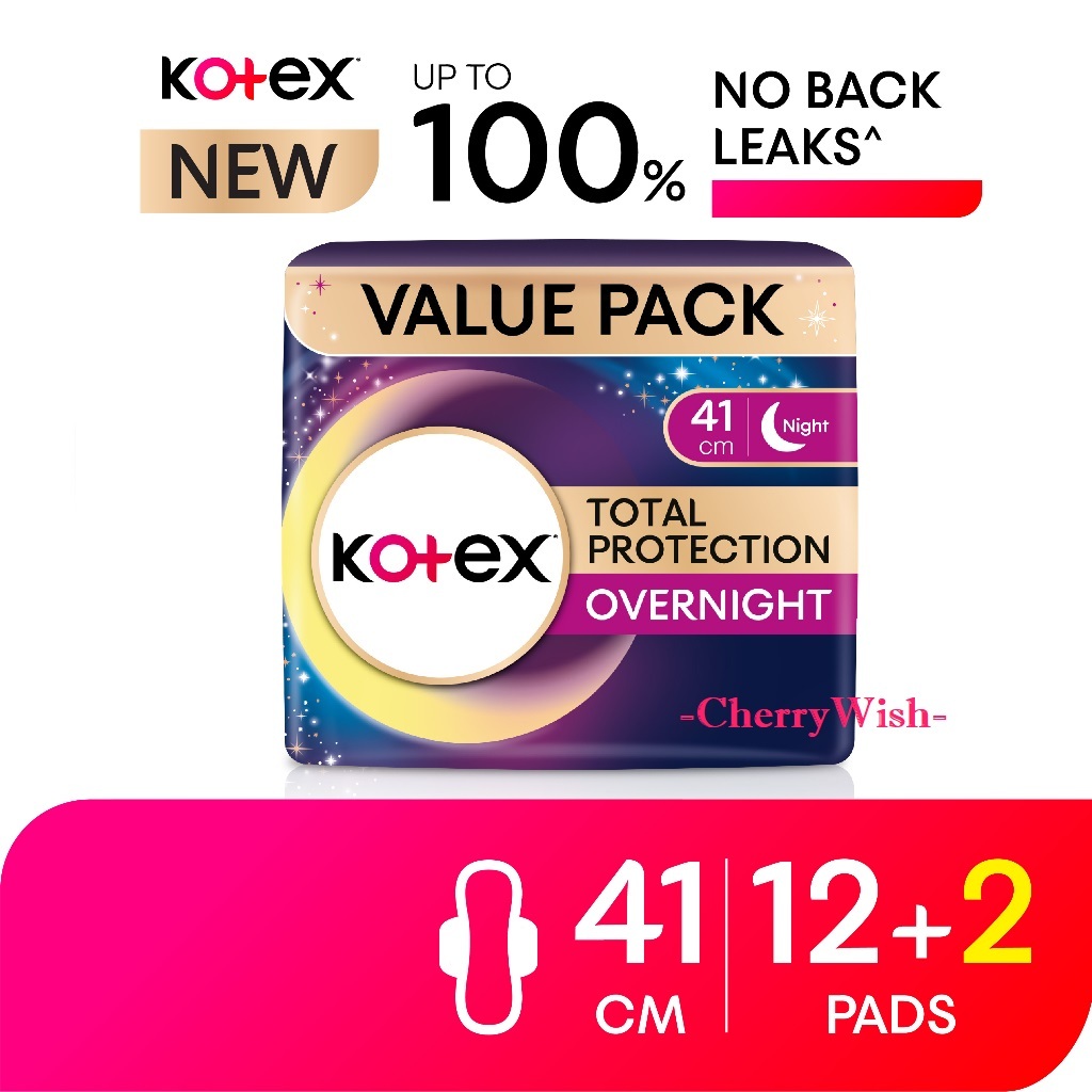 Kotex (41cm 12s) Overnight Wing Total Protection | Shopee Malaysia