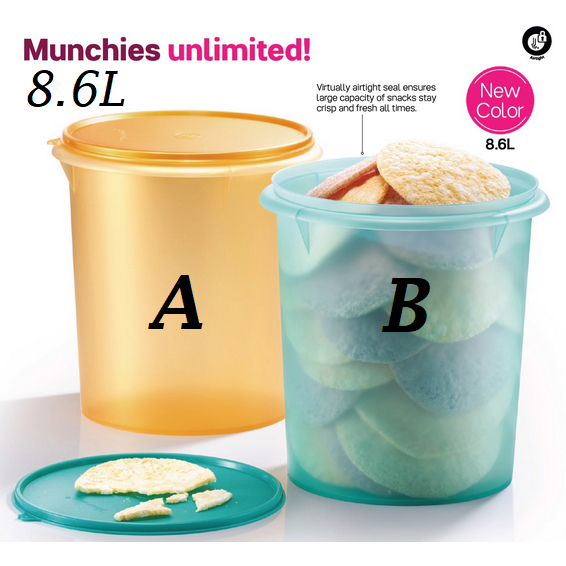*Turquoise/Gold*Tupperware Giant Canister 8.6L Airtight Liquid tight ...
