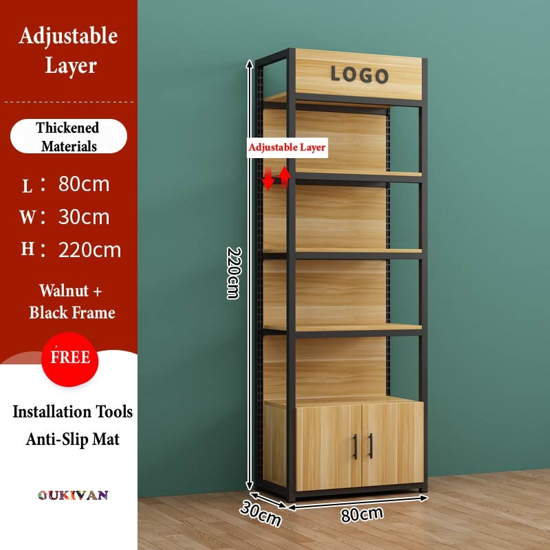Adjustable Display Rack Cabinet Kabinet Rak Paparan Full Set With ...
