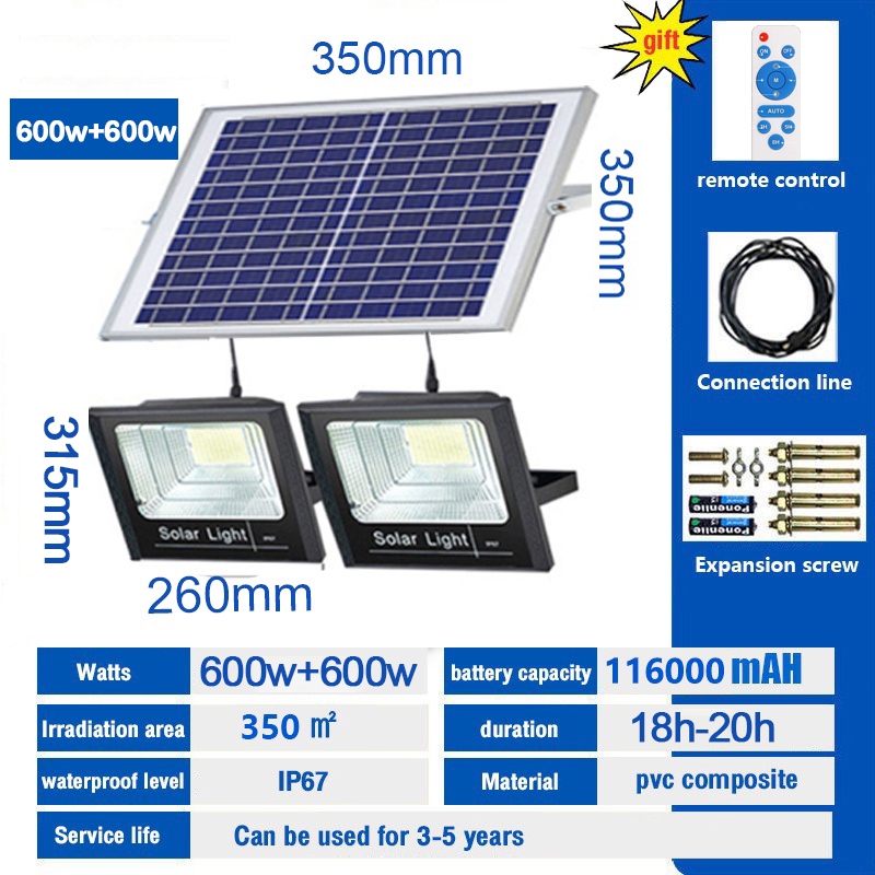 Solar Outdoor Lighting Light 1200W/600W/300W/50W Solar Spotlight Lampu ...