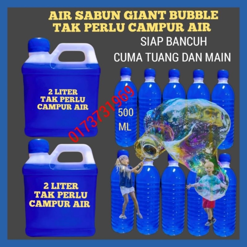Air Sabun Giant Bubble 500ml/1.5 liter/2 liter (Bukan Pati) Dan Stick ...