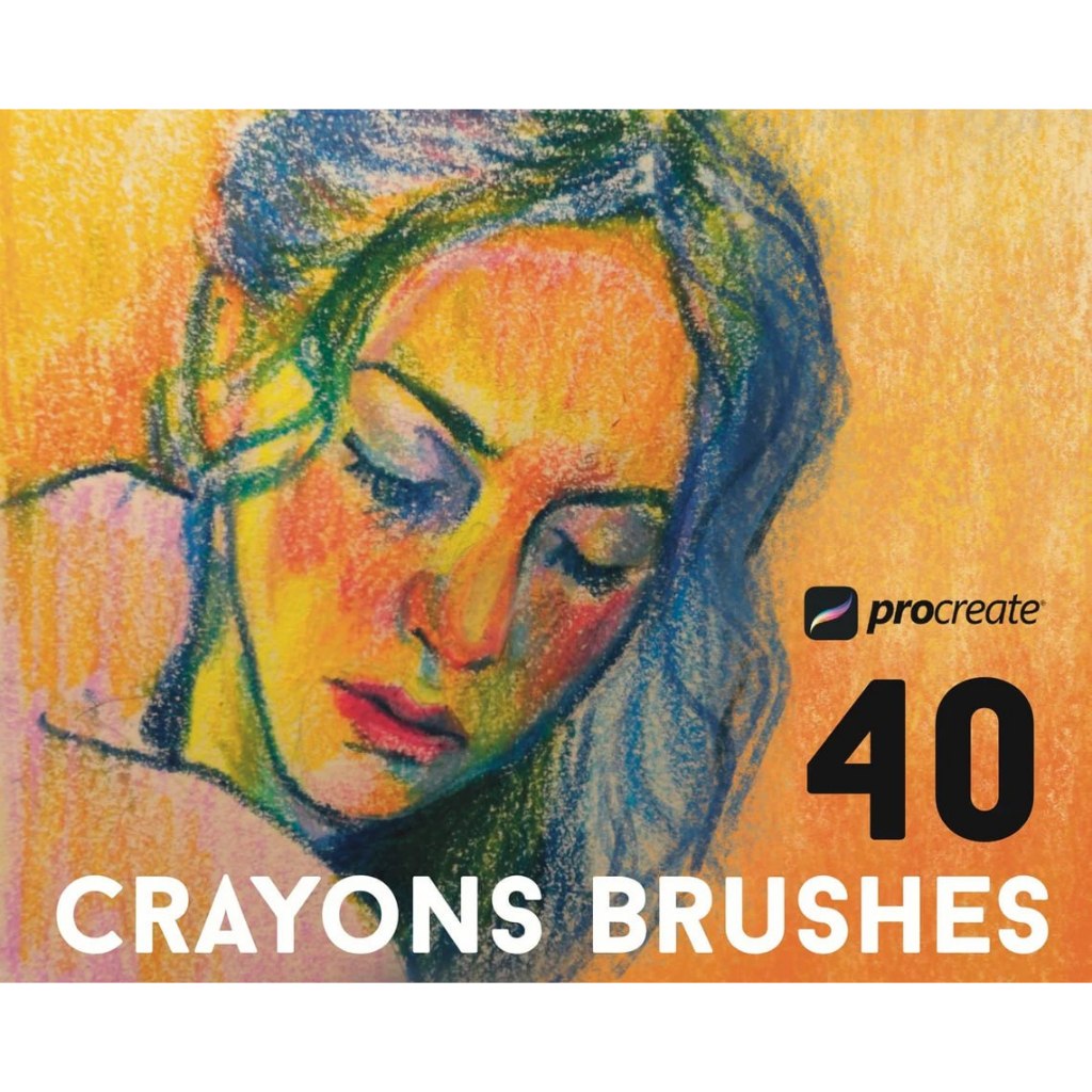 Procreate iOS & MacOSX 【T246】 Realistic Wax Crayon Brushes for ...