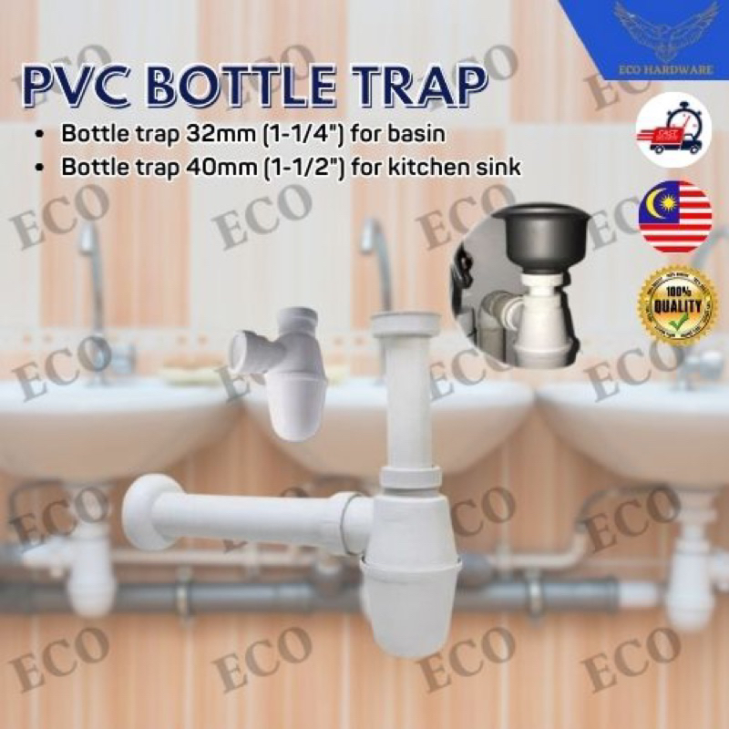 32MM 40MM UPVC PVC Plastic Bottle Trap for Basin Kitchen L Sink Trap ...