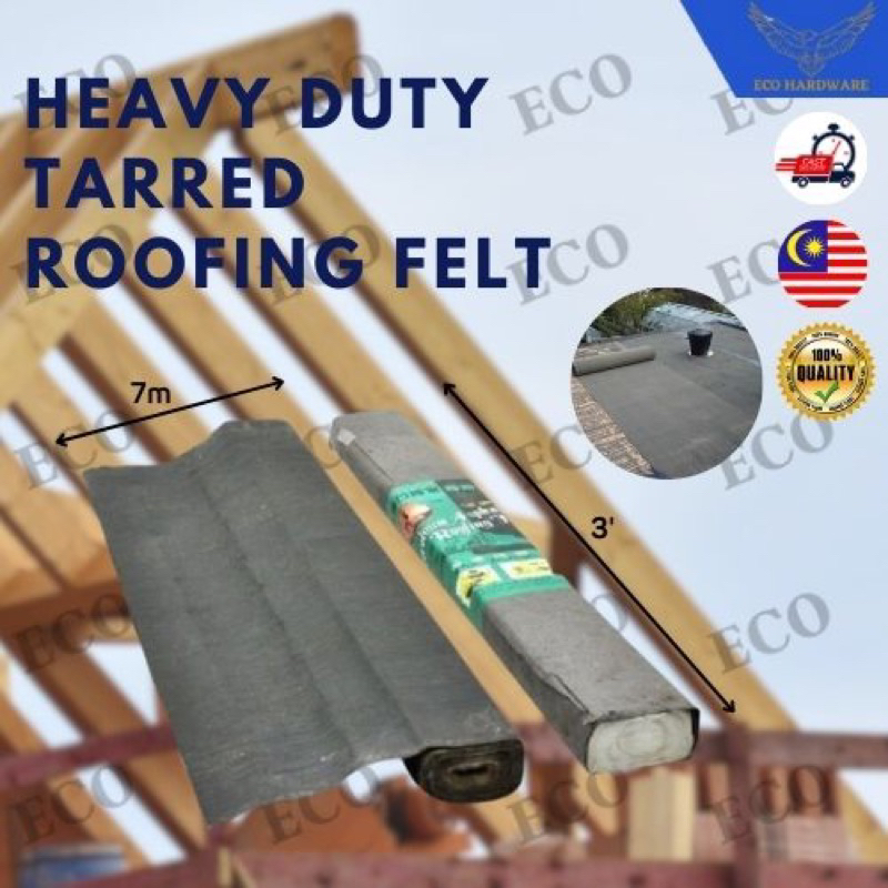 7M x 1M Tarred Waterproof Asphalt Roofing Felt House Black Roofing Atap ...
