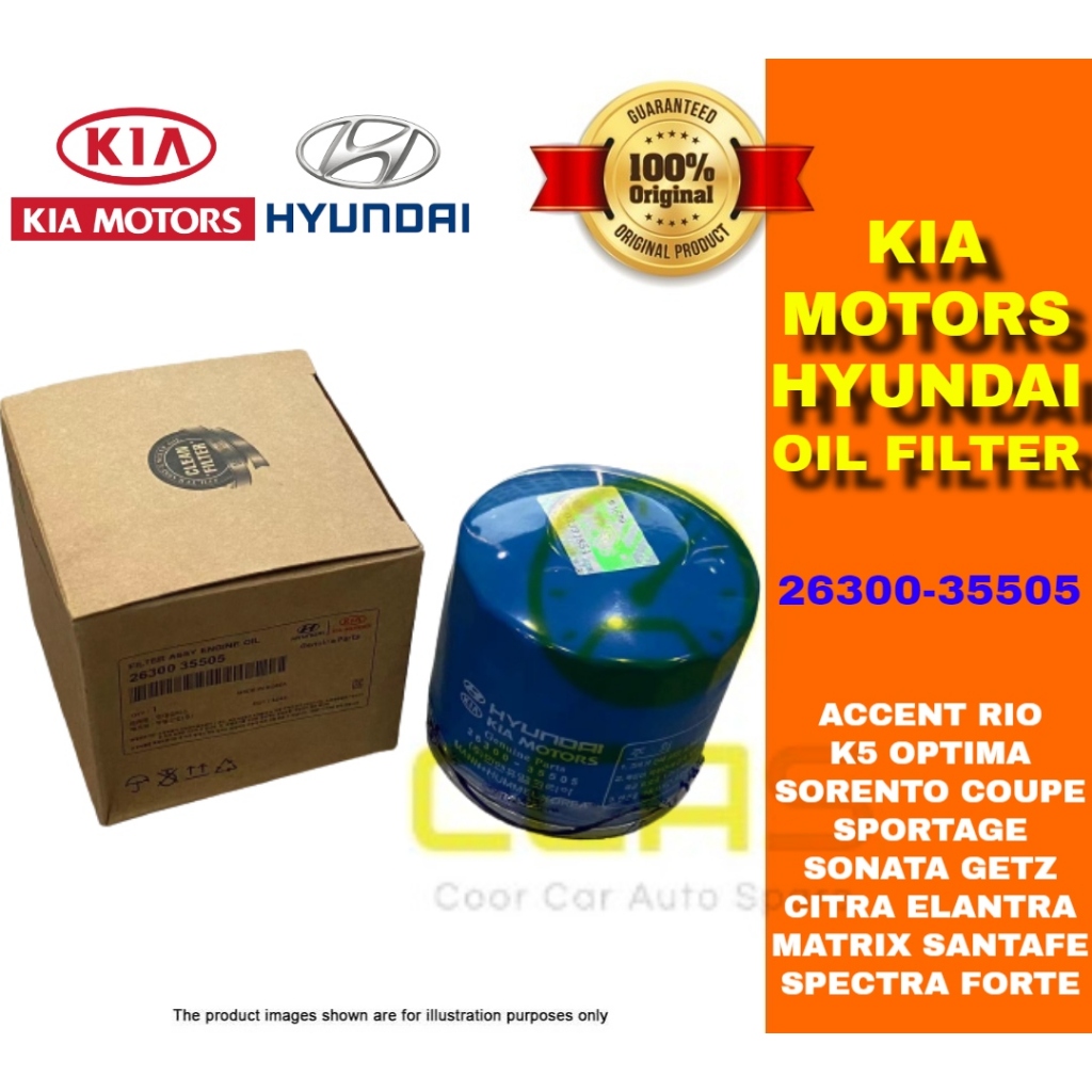 ( 100% Original ) Hyundai Kia Big Oil Filter 26300-35505 ACCENT RIO K5 ...