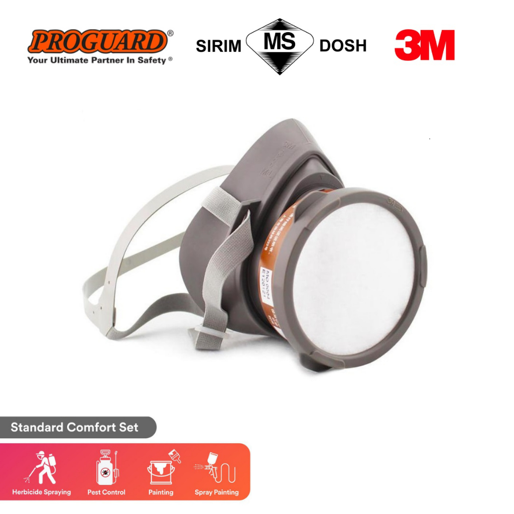 3M Single Cartridge Half Face Mask 3200 Respirator 3311K55 Particulate ...