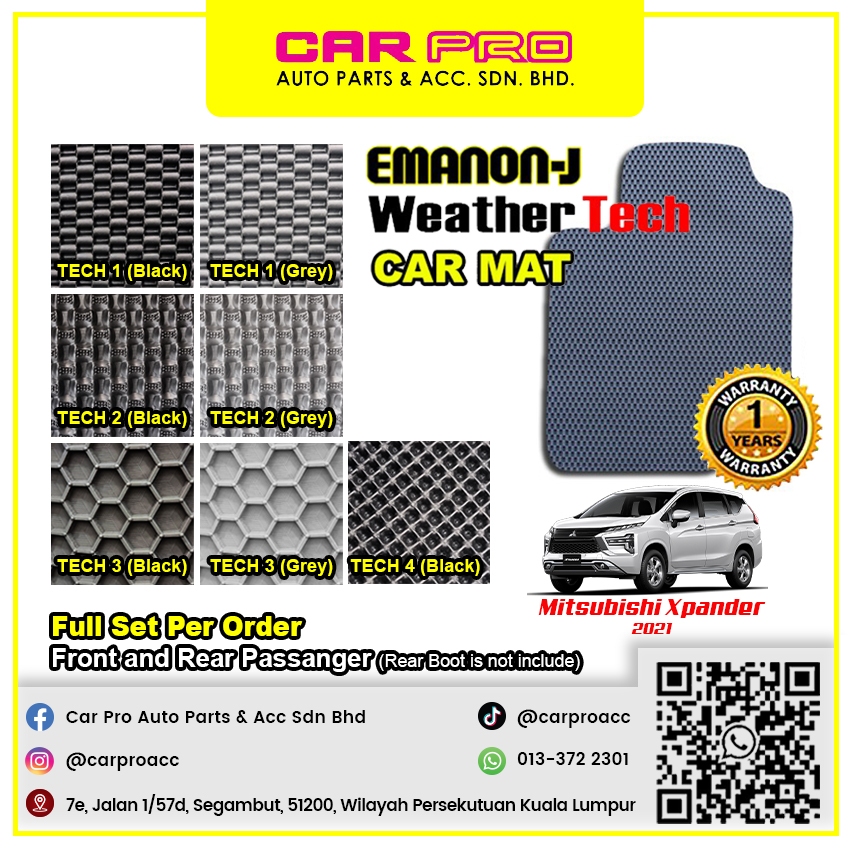 Mitsubishi Xpander 2021 FULL SET Car Mat Weather Tech for Car Carpet ...