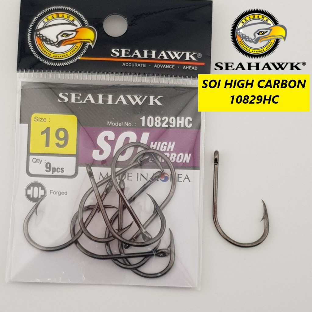 (Size 12-20) Seahawk 10829HC SOI High Carbon Fishing Hook | Shopee Malaysia