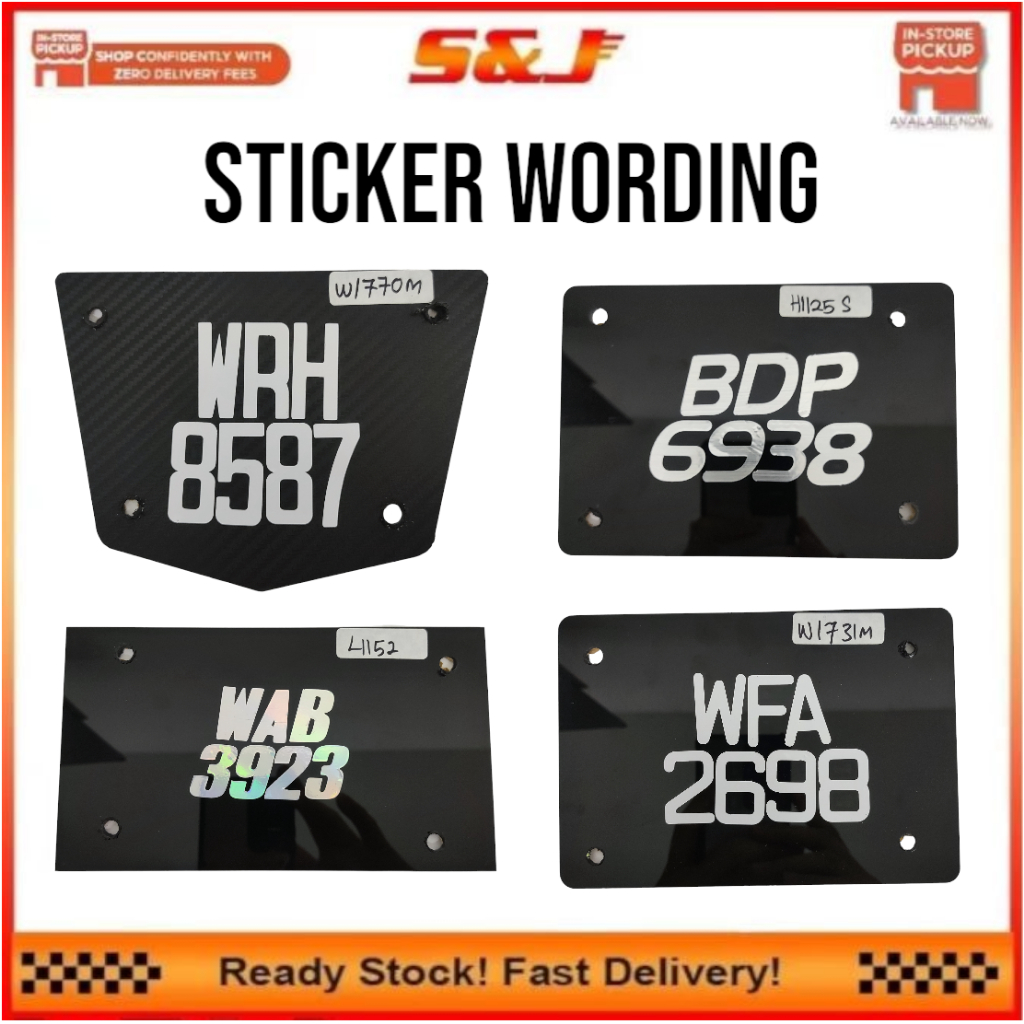 1PC REAR NUMBERING NUMBER PLATE (STICKER TYPE) NOMBOR PAPAN PLATE MOTOR ...