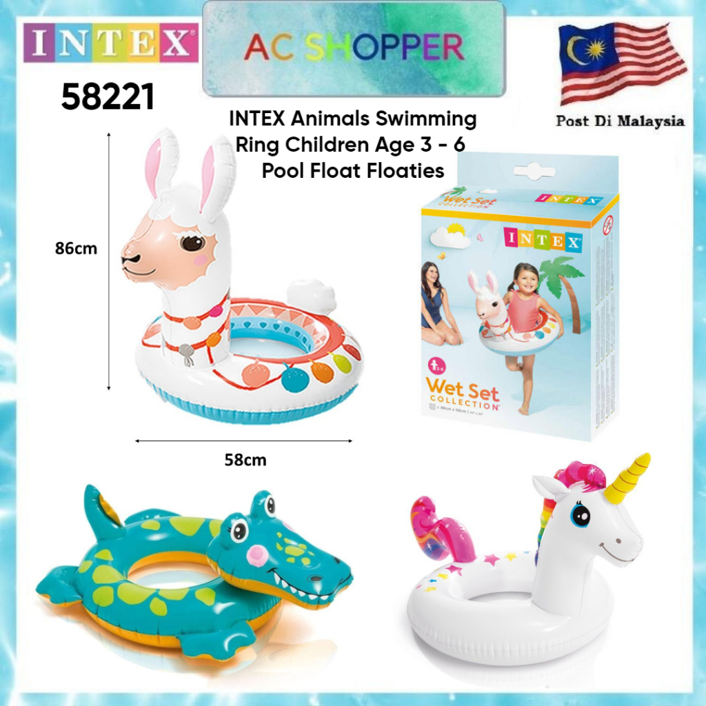INTEX 58221 Baby Kids Satety Flamingo Big Animal Rings Children 3-6 ...