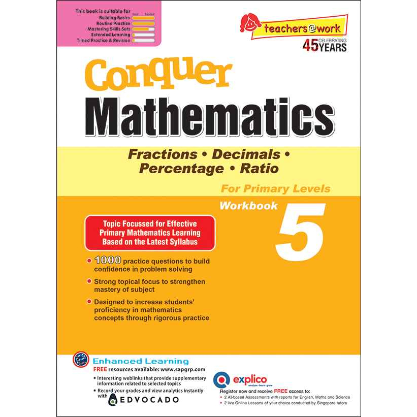 Conquer Mathematics Series For Upper Primary Levels 4-6 | Skill-based ...