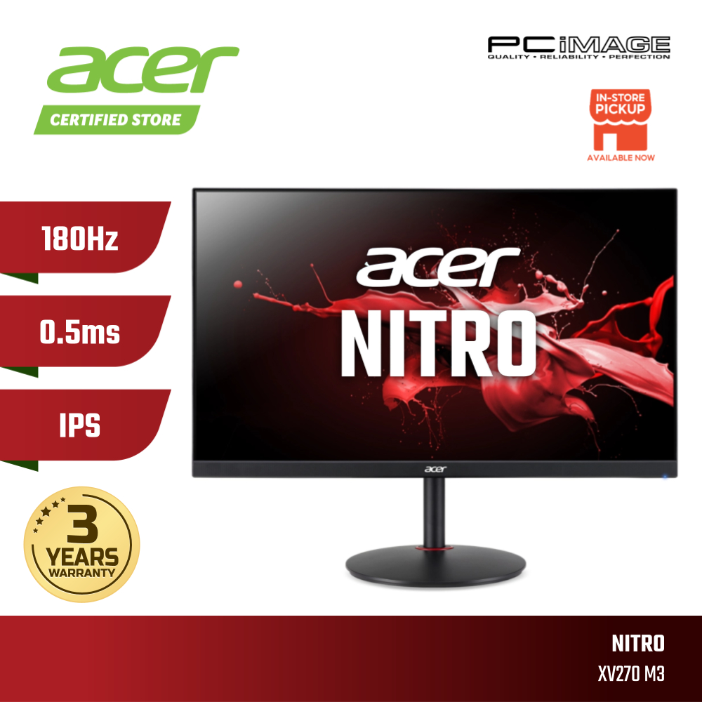 ACER NITRO GAMING XV270 M3 27"/1920X1080 FHD/0.5MS/180HZ/PIVOT/HDMI/DP ...