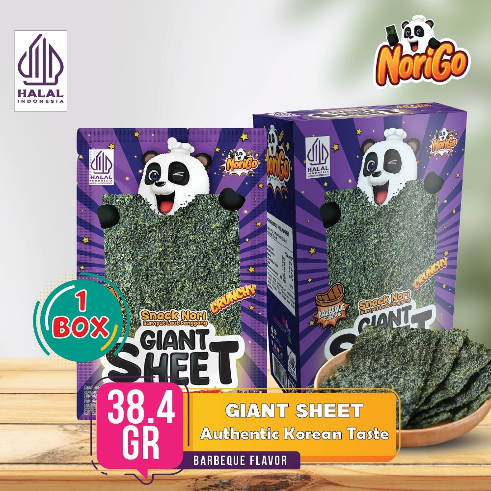 NORIGO / RUMPAI LAUT/ SEAWEED -Snack Nori Giant Sheet 1 Box contents 12 Pcs SNACK SEWAWEED 38.4g ...