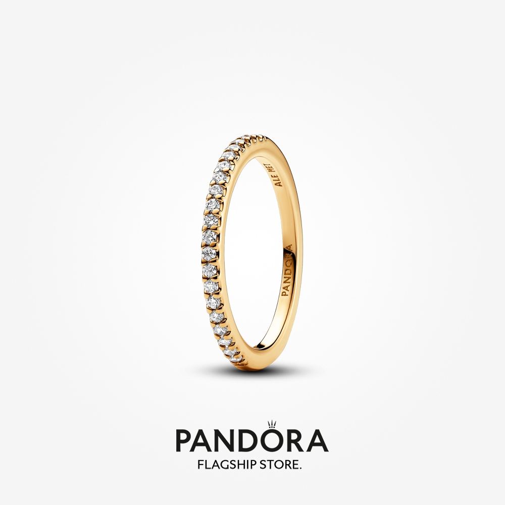 Pandora 14K Gold Plated Sparkling Band Ring | Shopee Malaysia