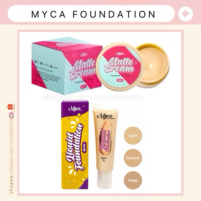 🔥𝐒𝐈𝐍𝐈 𝐌𝐔𝐑𝐀𝐇‼️ MYCA FOUNDATION MATTE CREAM LIQUID Full Coverage Makeup ...