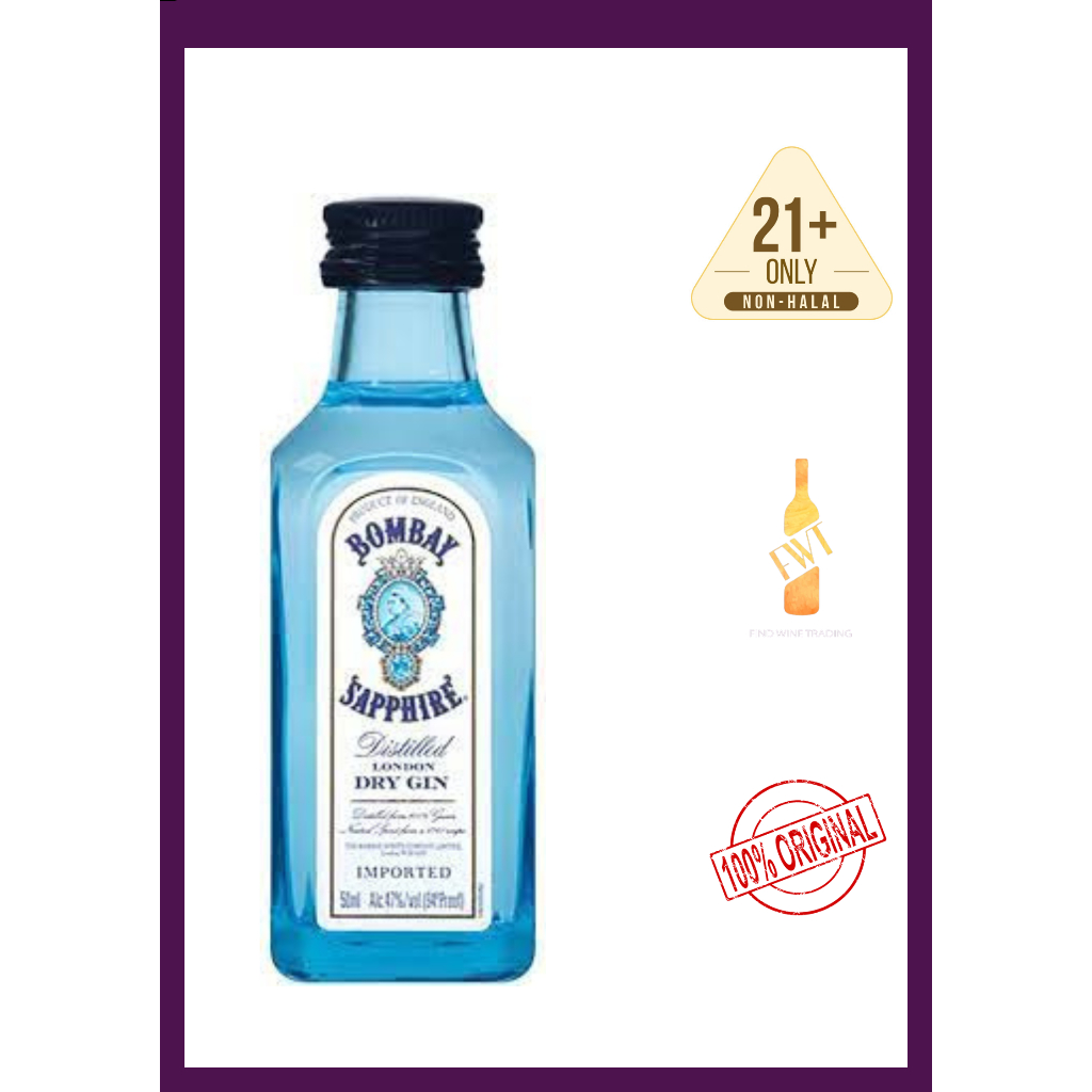 BOMBAY SAPPHIRE London Dry Gin Miniature GLASS BTL | Shopee Malaysia