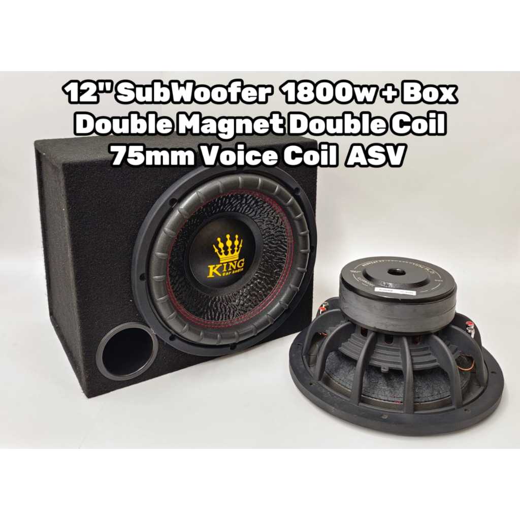 KING Car Audio 1800Watts High Power 12 inch SubWoofer with Box DOUBLE ...