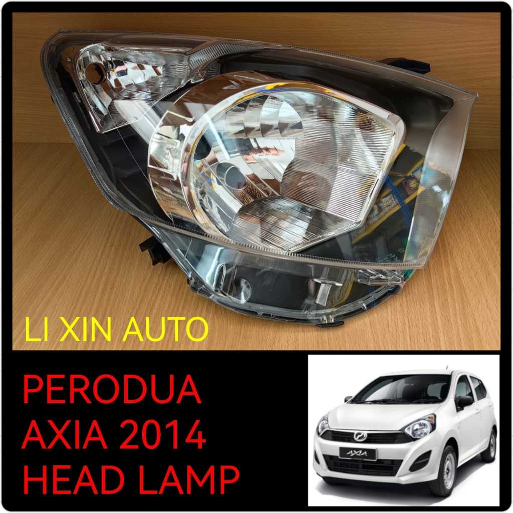 PERODUA AXIA 2014-2016 HEAD LAMP HEAD LIGHT LAMPU BESAR DEPAN KERETA ...