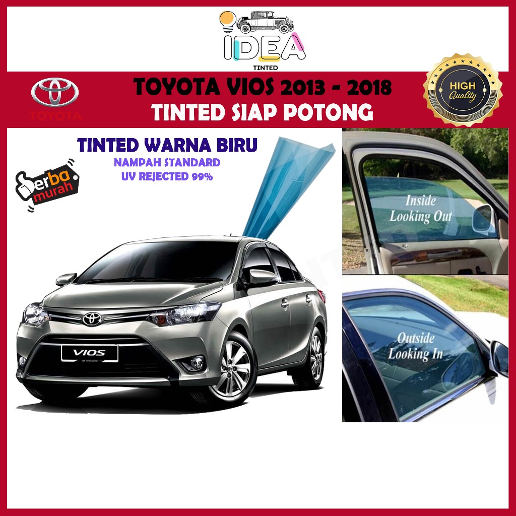 Toyota Vios _2013-2018 _TINTED CROMAX BIRU/Blue Tinted/ Tinted Kereta ...