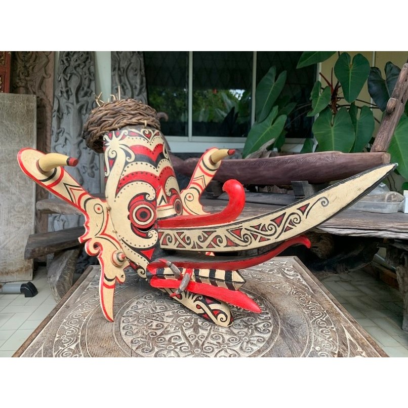 Ritual Mask 530mm Old Dancing Masque Dayak Bahau Hudog Face Statue ...