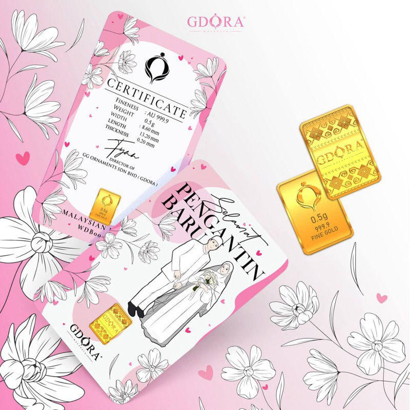 Niza Dora Gold Gdora Gold Bar Selamat Pengantin Baru 0.5g | Shopee Malaysia