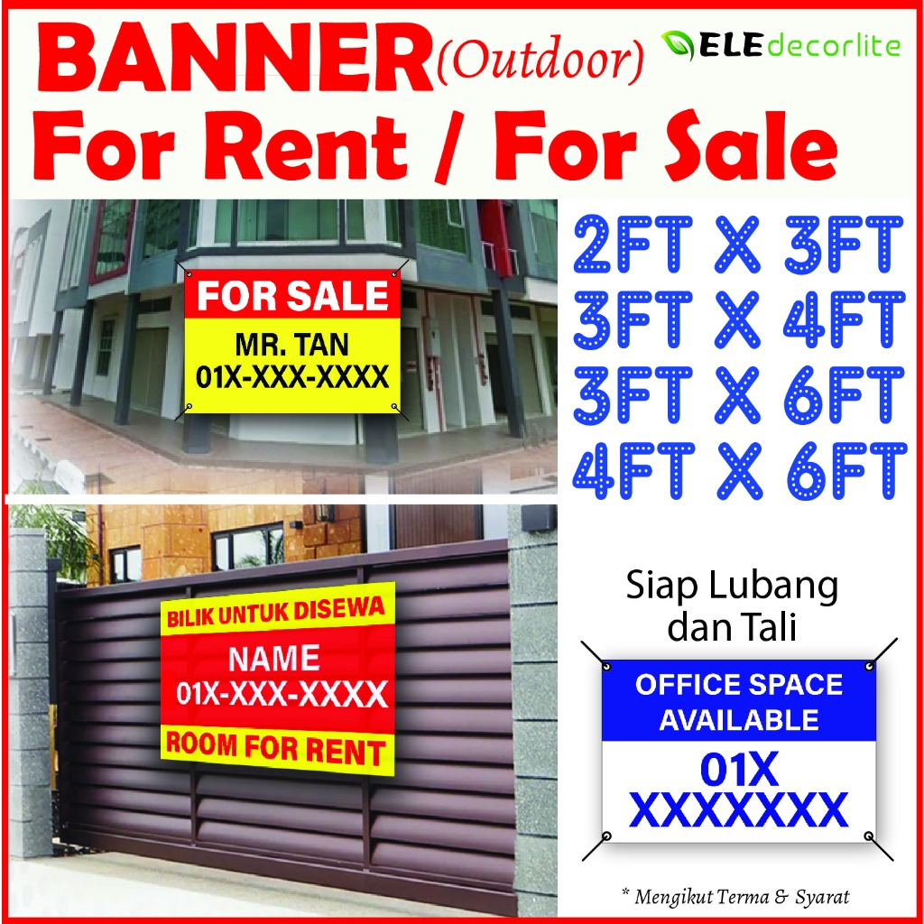 Banner Printing/House for Sale or Rent/Sewa or Jual/Banner Porperty ...