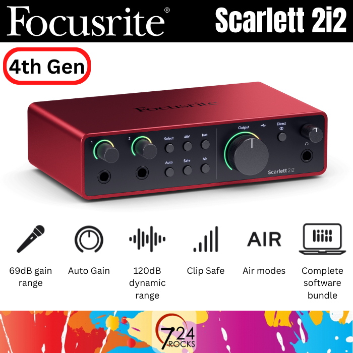Focusrite Scarlett 2i2 4th Gen USB Audio Interface F15-MOSC0033 ...