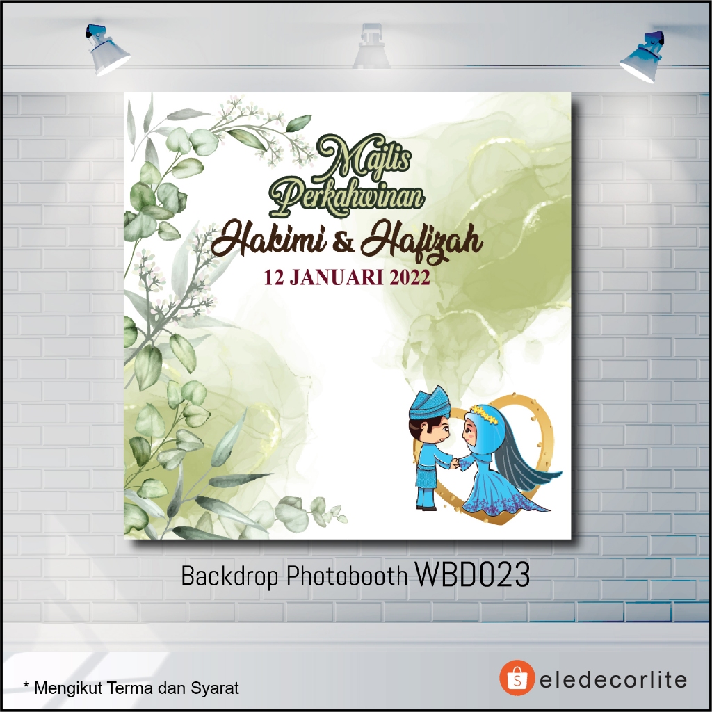 BACKDROP KAHWIN/PHOTOBOOTH KAHWIN/BANNER MAJLIS PERKAWINAN/BANNER ...
