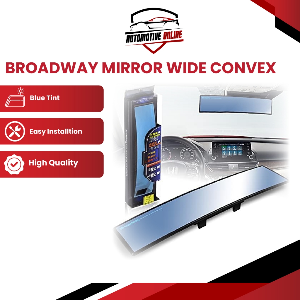 Broadway Mirror 300MM 14 Inch Wide Convex Interior Clip On Rear View ...