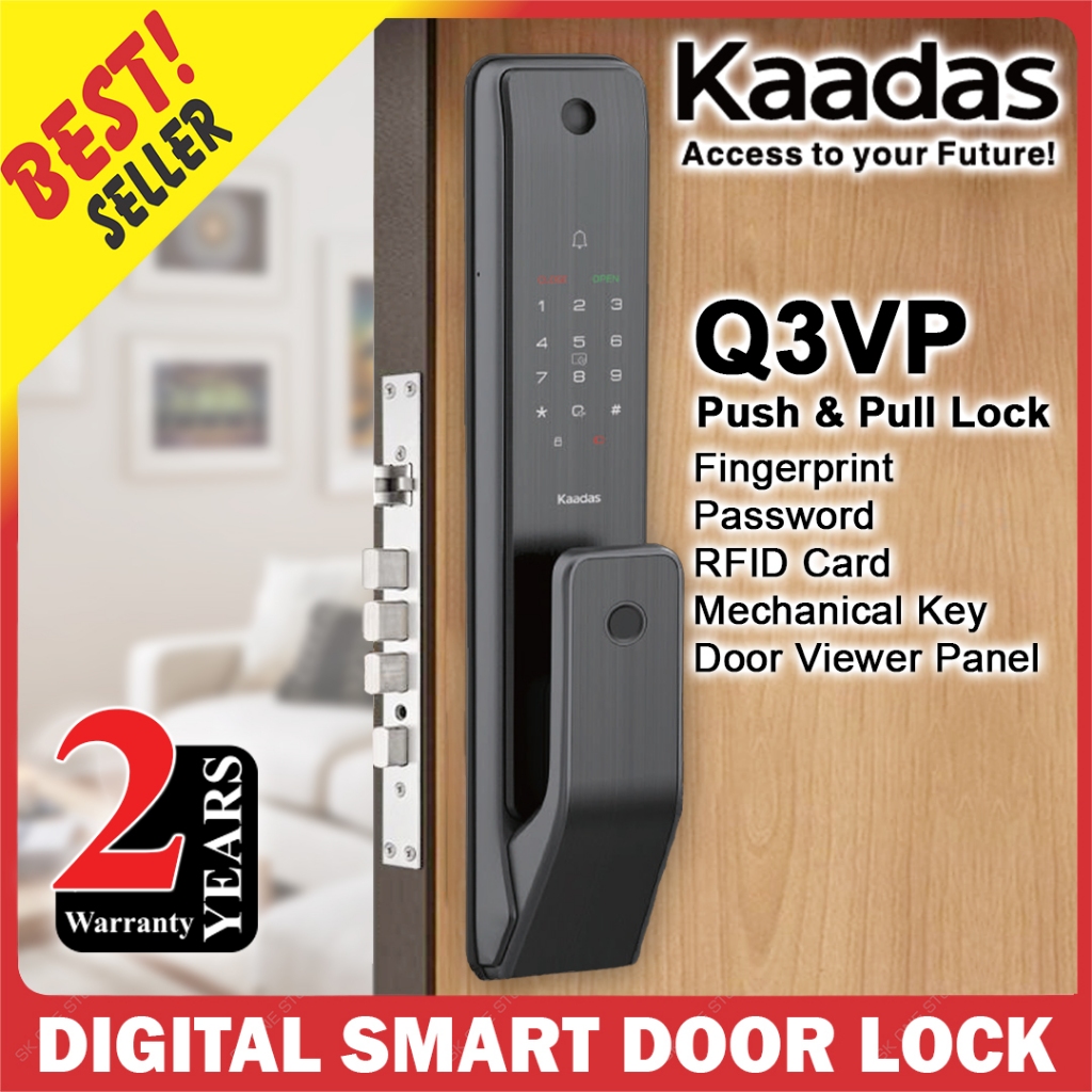Kaadas Q3 VP Digital Door Viewer Lock Free Installation | Shopee Malaysia