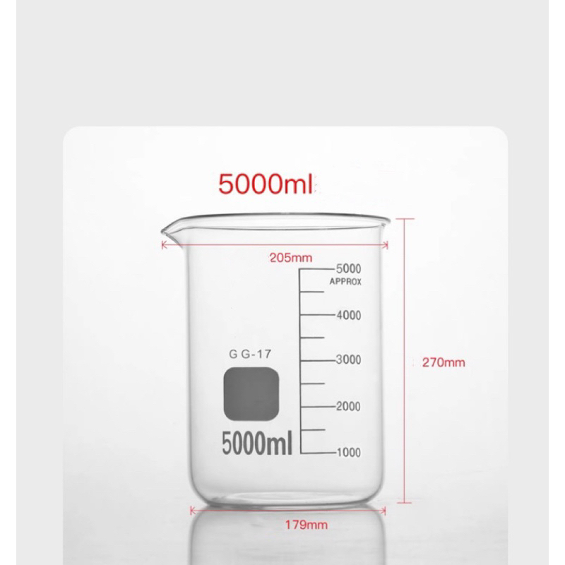 Glass Beaker Bikar Kaca Borosillicate Laboratory Measuring Glass (25ml ...