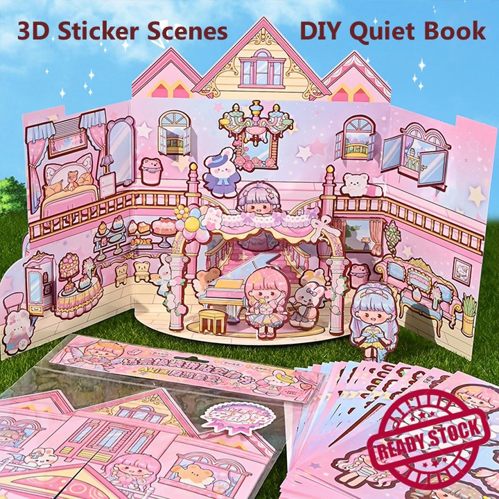 DIY Quiet Book For Kids 3D Sticker Scenes Art & Craft Gift For Girl ...