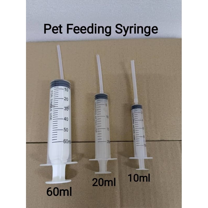 Pet Feeding Syringe with soft hose Medicine Dropper Syringe 10ml 20ml ...