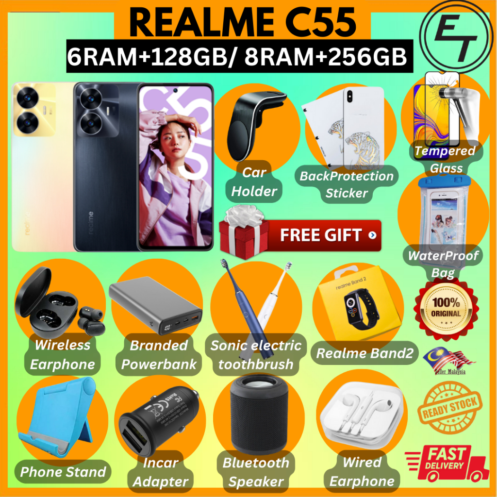 🔥REALME C55【6GB+128GB ROM/8GB+256GB ROM】 🎁Free Gift 🎁 MySet🔥 | Shopee ...