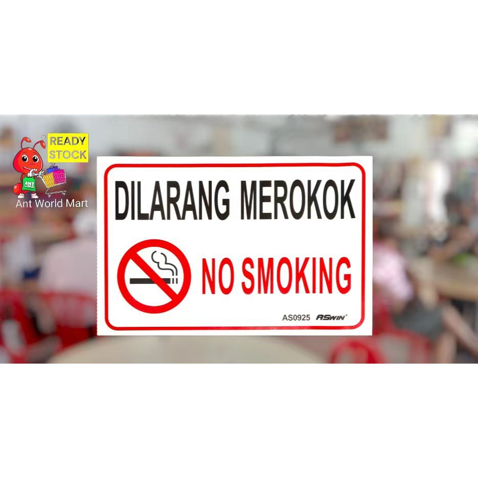 ANT WORLD MART 1pcs Sticker Sign Board Warning No Smoking Dliarang ...