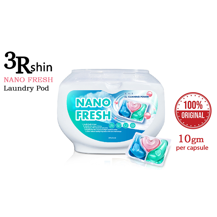 3Rshin Nano Fresh Laundry Pods (50pcs) / Laundry Beads/ Capsules/ Super ...