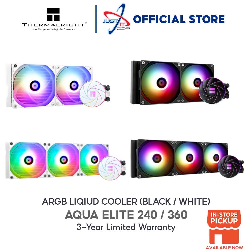 THERMALRIGHT Aqua Elite 240/360 ARGB Aio Liquid Cooler - Black/White ...