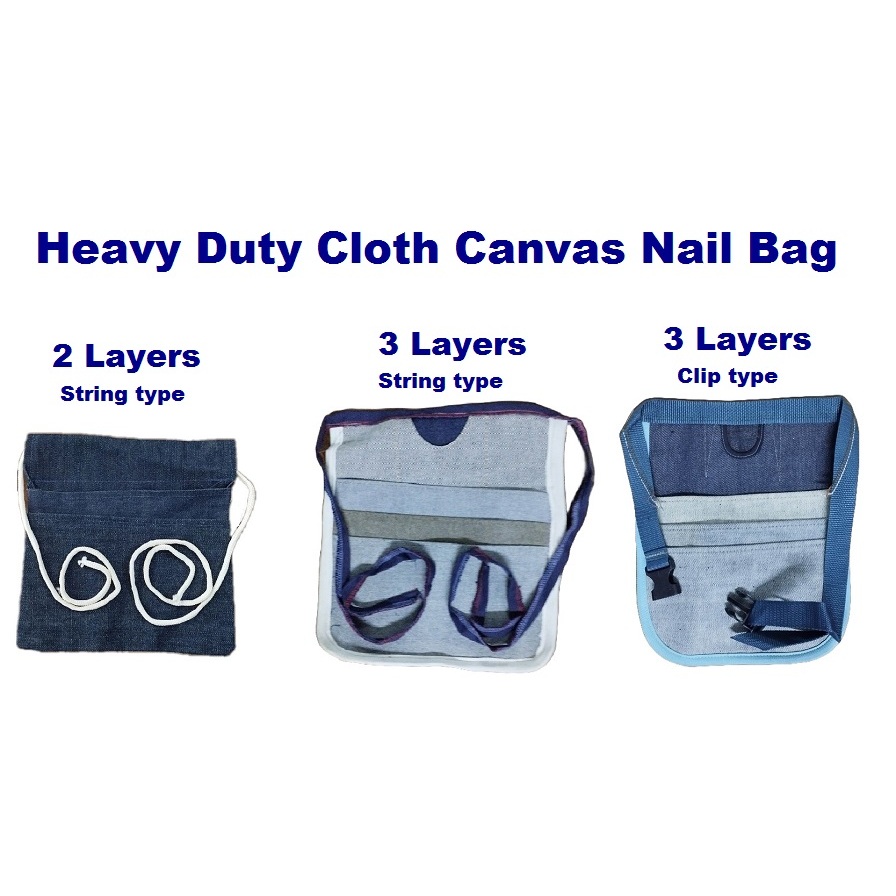 Heavy Duty Nail Bag Tool Bag Carpenter Nail Pouch Bag / Beg Paku Kain ...