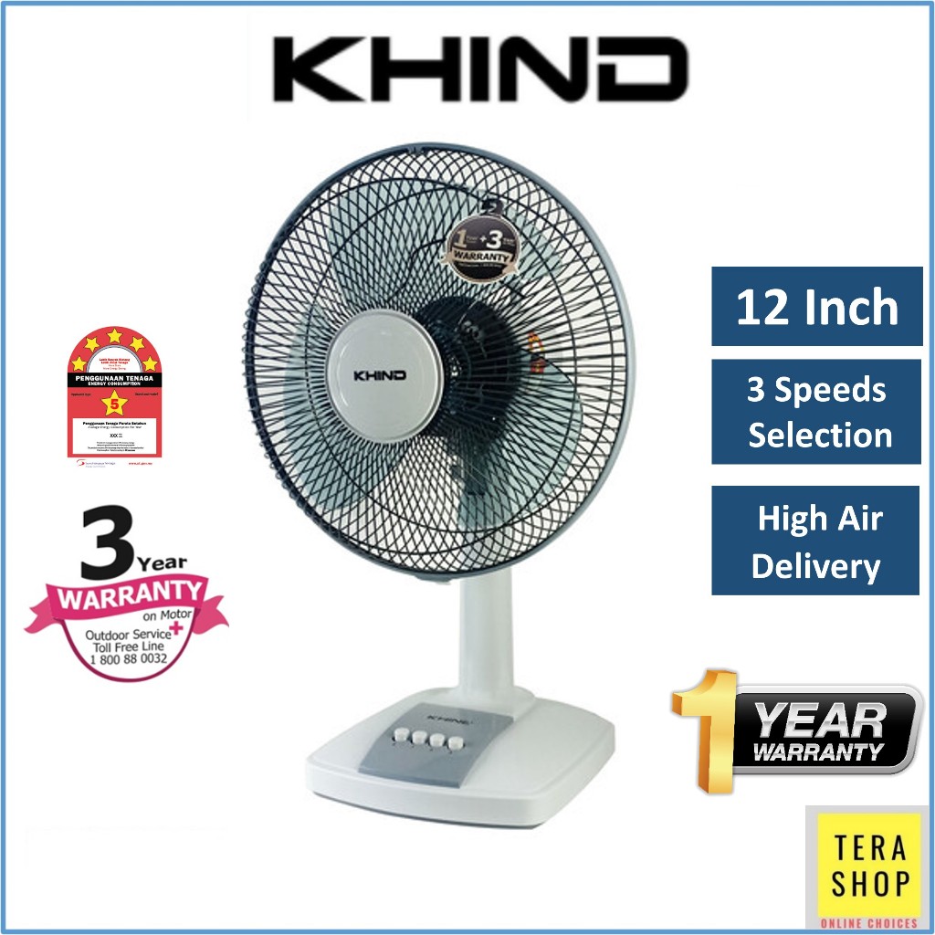 Khind TF126SE 12" Table Fan 5 Star Energy Saving Kipas Angin | Shopee ...