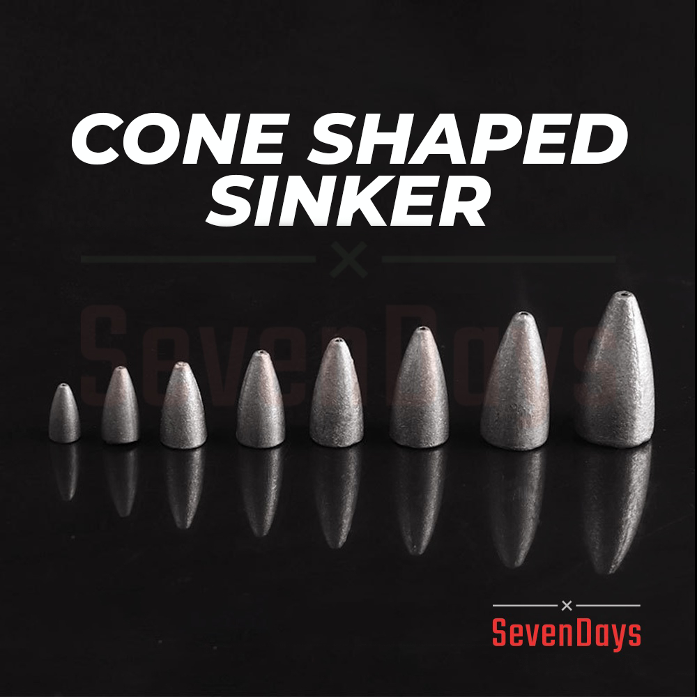 [5pcs] Cone Sinker (2g-30g) Fishing Weighted Lead Soft Plastic Jig Head ...