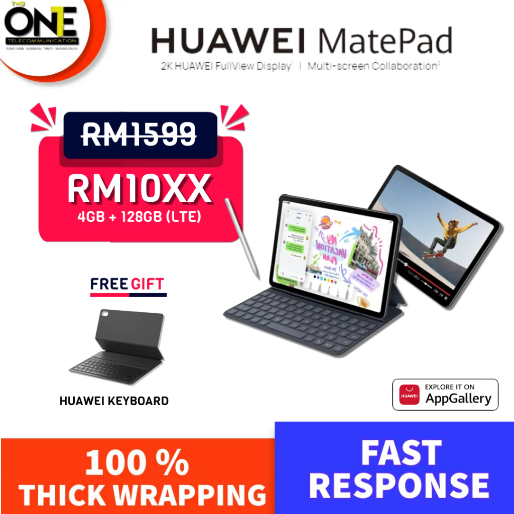 Huawei Matepad 10.4" (4GB +128gb)| 2K Resolution | Smart Multi-Window ...