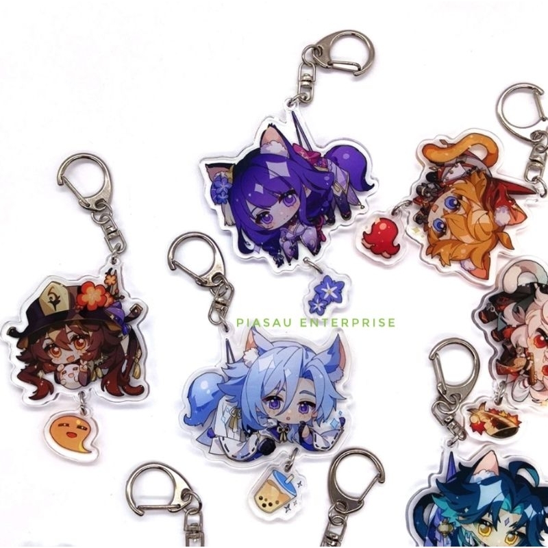 [PE] Game Keychain Genshin Impact Zhongli Yelan Venti Hanging Animal ...