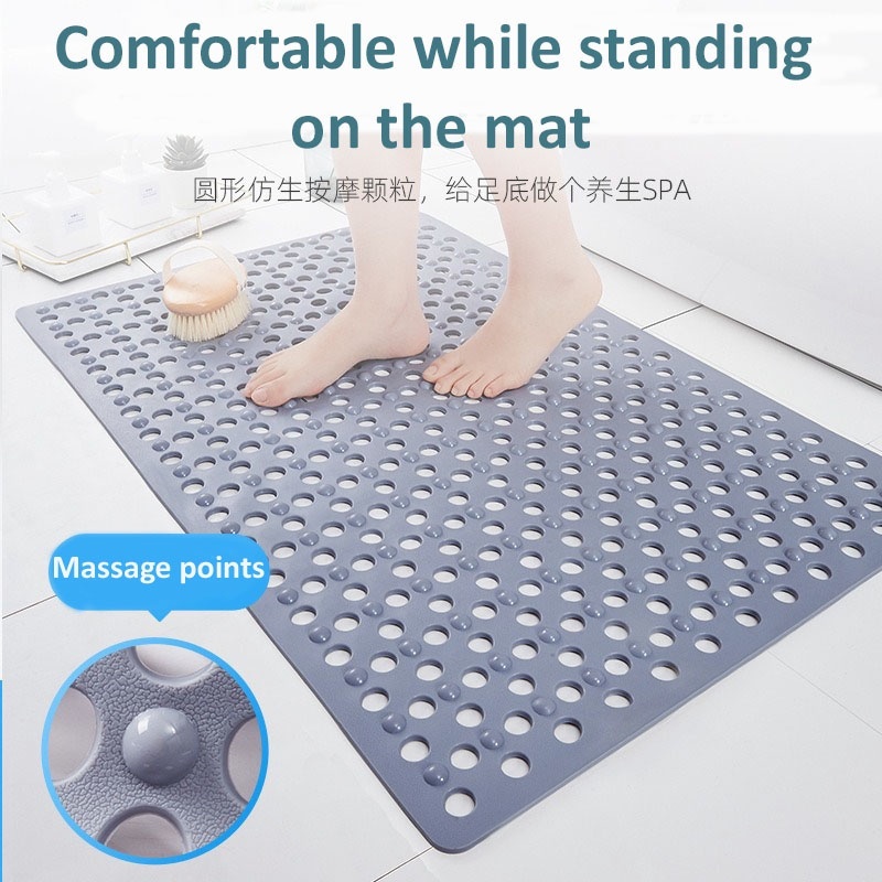 Non-Slip PVC Carpet Bath Tub Shower Mat Non-Skid Waterproof Bath Rug ...