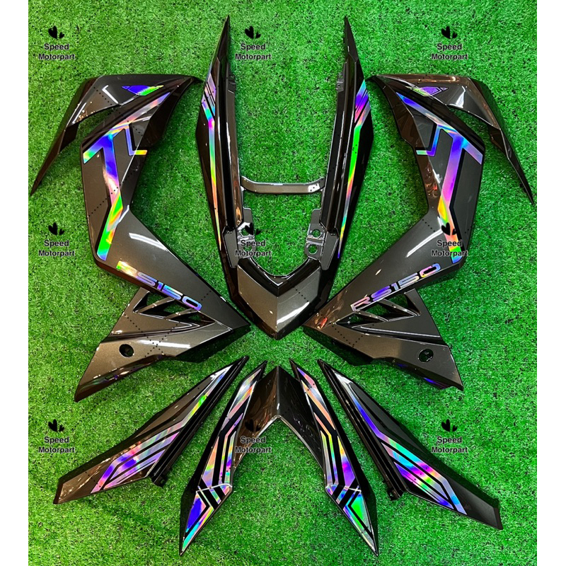 HLD COVER SET RS150 HIJAU LUMUT DESIGN LINE RAINBOW | Shopee Malaysia