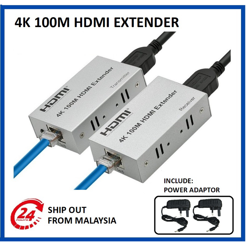 4K HDMI Extender max 100m over Cat5e/6 Ethernet Cables Cascade ...
