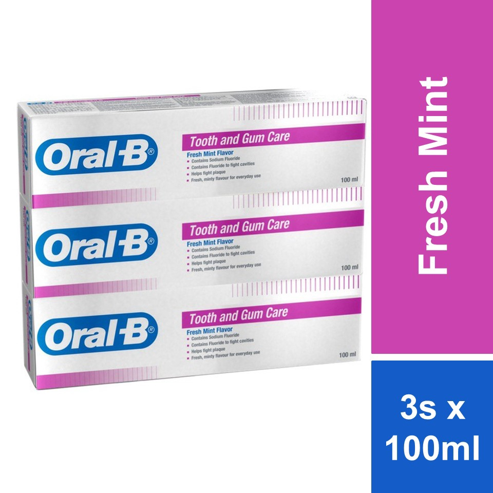 Oral-B Ubat Gigi Tooth paste and Gum Care Dental Paste 3x100ml Fresh ...