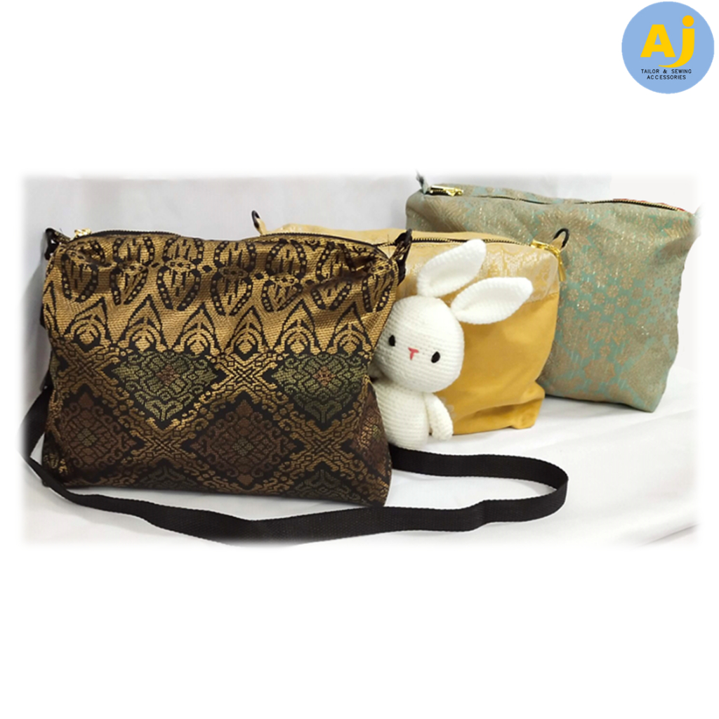 Sling Bag Cross Body Bag Handmade by Kain Songket Secure with Zip ...