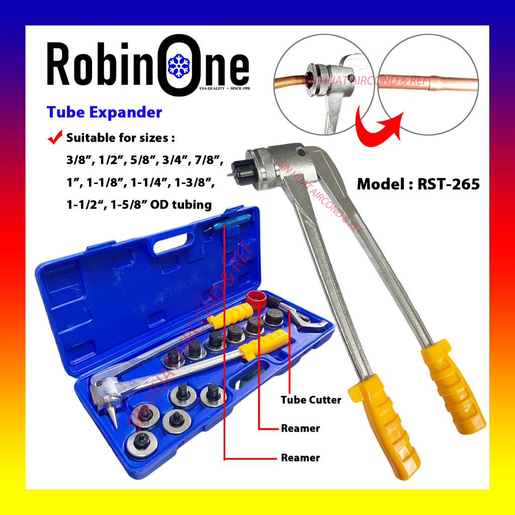 RobinOne RST-265 TUBE EXPANDER COPPER PIPE EXPENDER SWAGING TOO KIT ...